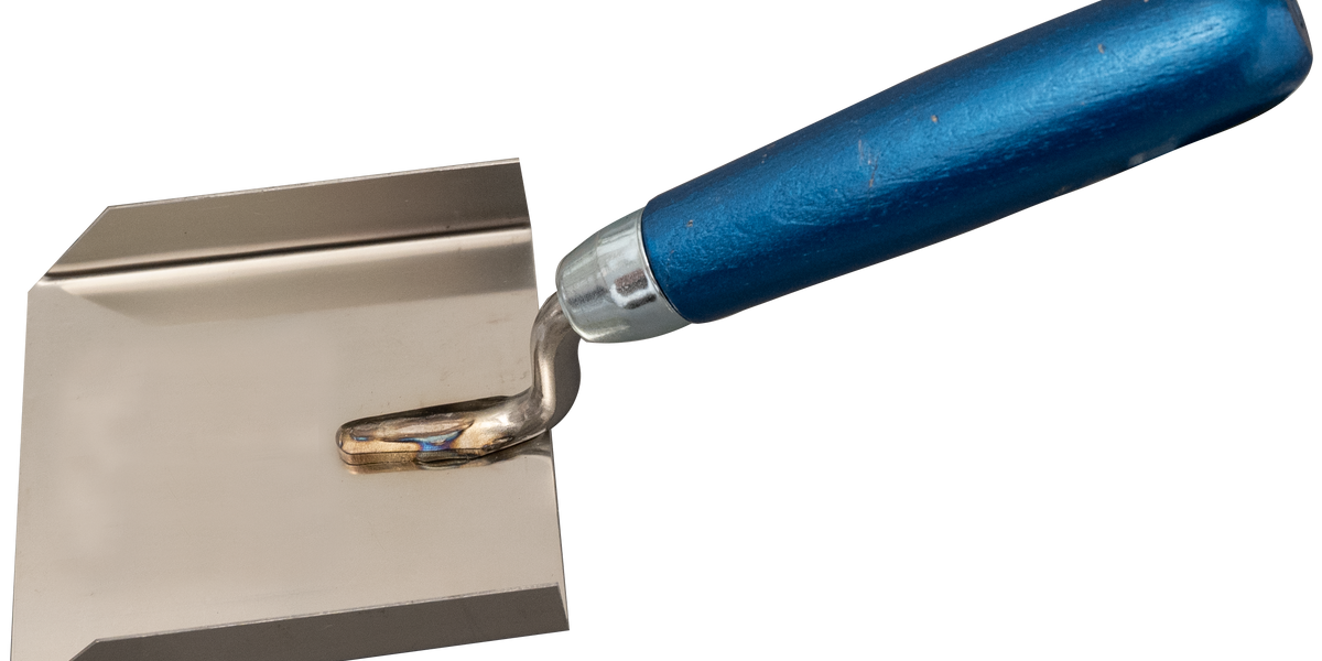 U-shaped corner trowel stainless, wooden handle — Viapex GmbH